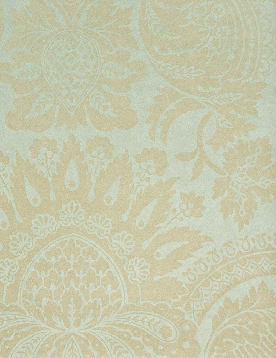 Обои Zoffany Classic Damask Pomegranate Silk Blue CDW01007 купить